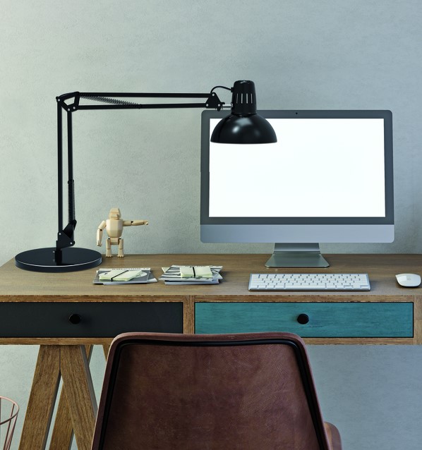 Bureaulamp MAUL Study voet excl.LED lamp E27 zwart Gerson