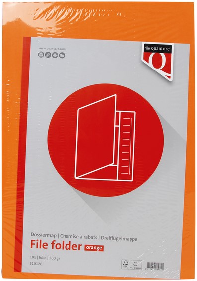 Dossiermap Quantore folio 300gr oranje Gerson