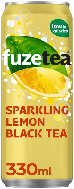 Frisdrank Fuze Tea Black Tea sparkling lemon blik 330ml Gerson