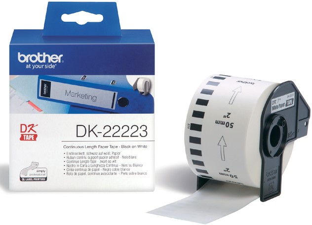 Etiket Brother DK-22223 doorlopend 50mm 1 rol á 30m wit Gerson